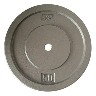CAP Barbell Standard Cast Iron Weight Plate, 50 Lbs., Gray - Walmart.com