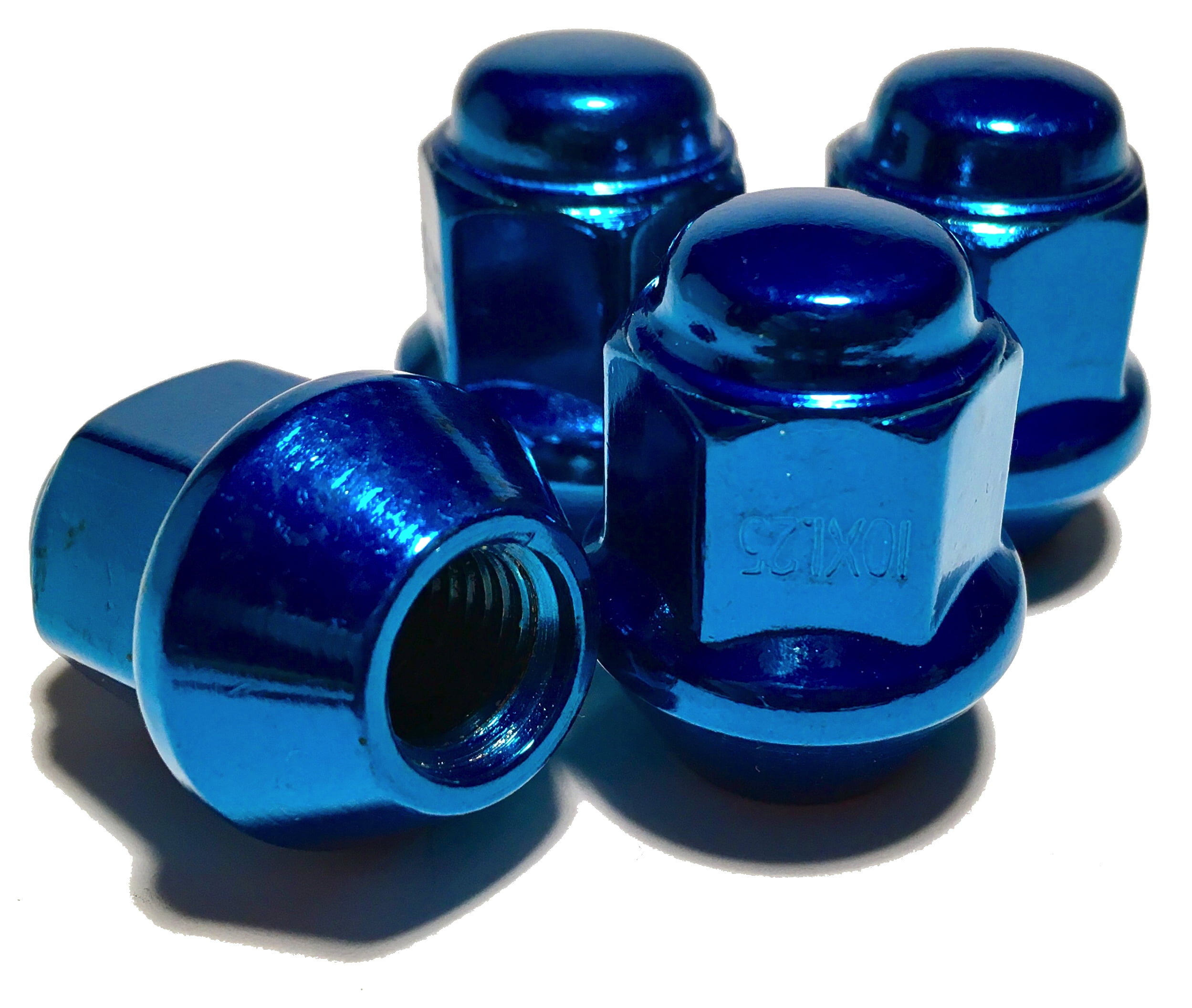 4 Blue Tapered Base 10x1.25 Lug Nut Set 17mm Hex ATV UTV For ITP Wheel ...