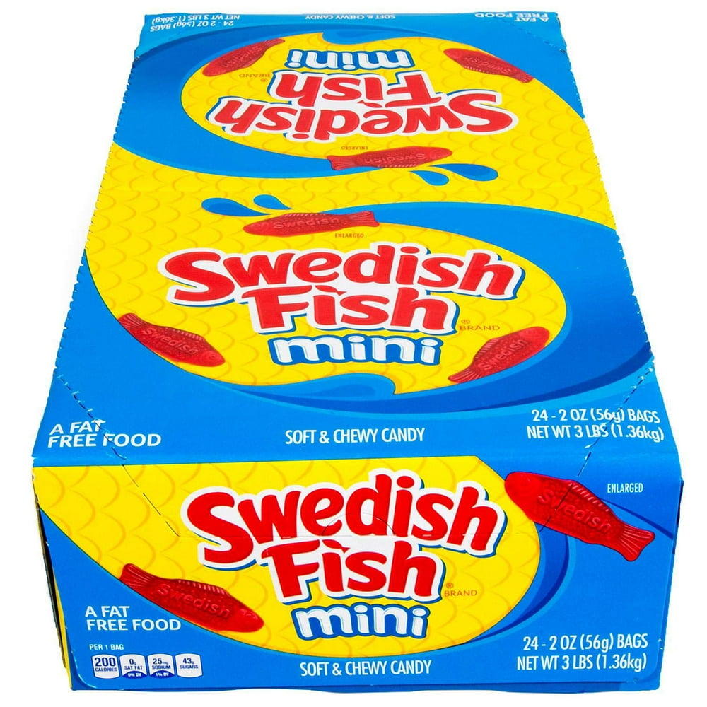 SWEDISH FISH Mini Soft & Chewy Candy, 24 - 2 oz Bags - Walmart.com ...