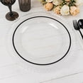 BalsaCircle 10 Clear 10" Disposable Round Plastic Dinner Plates Black ...