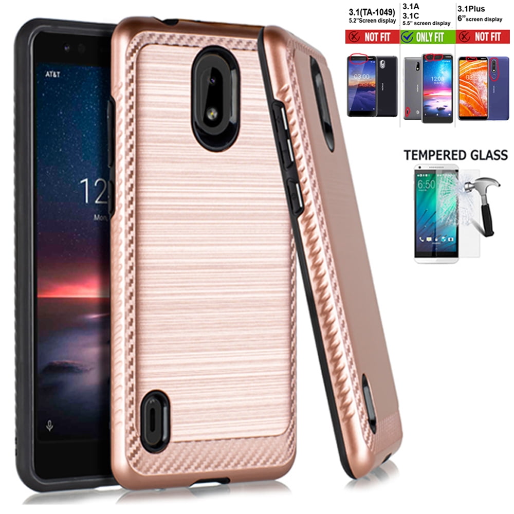 For Nokia 3 1c Case Atandt Prepaid Nokia 3 1 A Case Tempered Glass