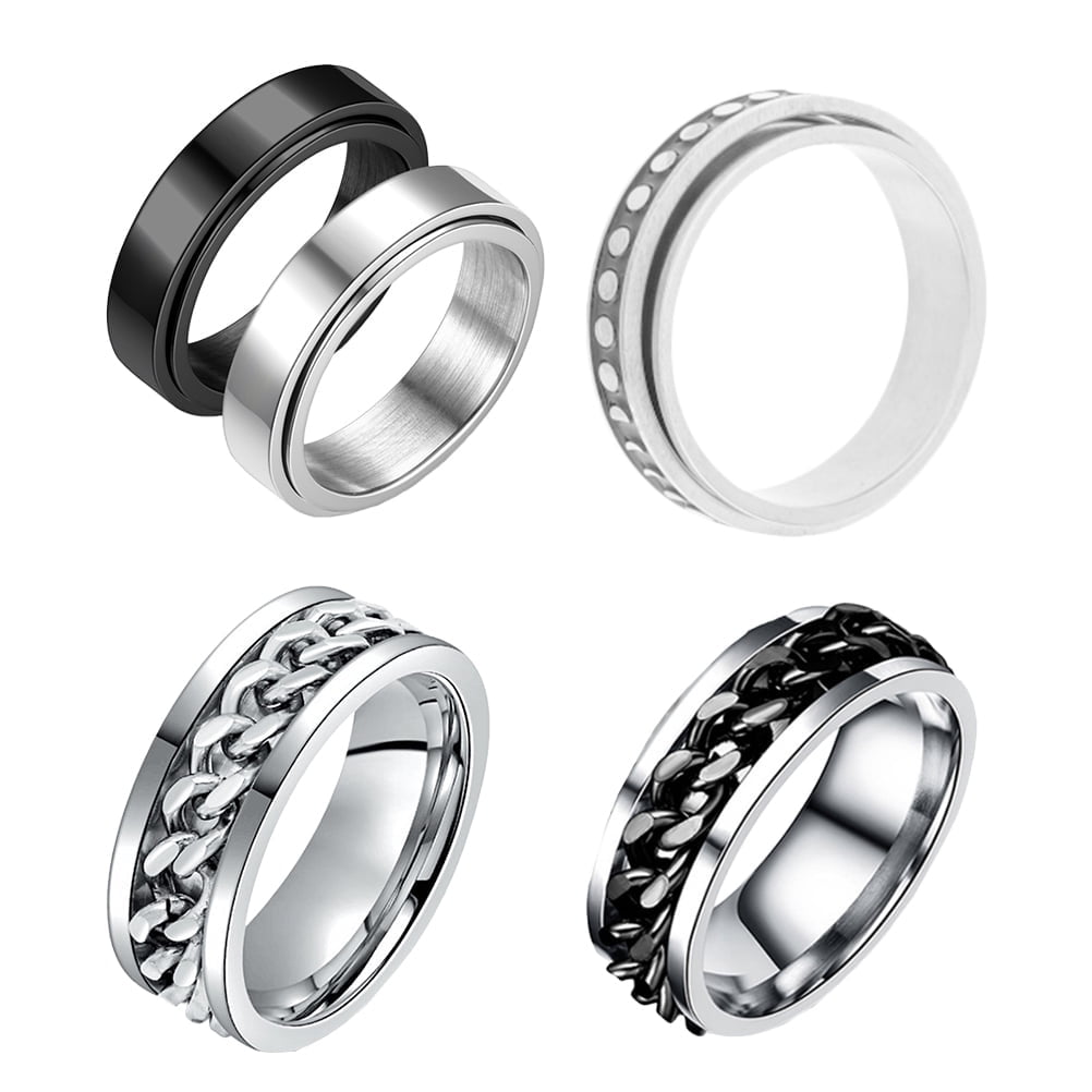 Click here for Deepcraff 5pcs Anxiety Fidget Rings Titanium Steel... prices