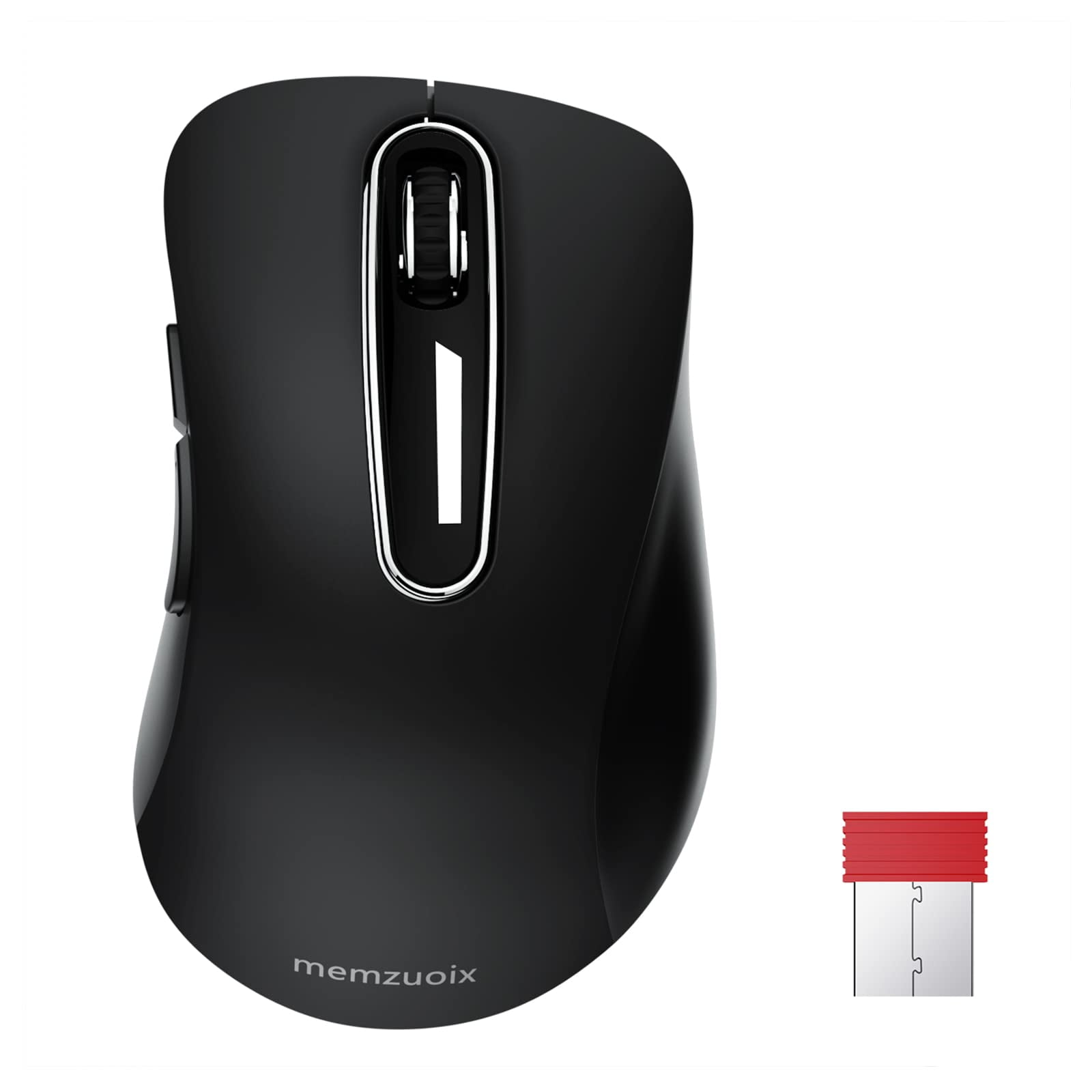 memzuoix 2.4GHz Ergonomic Wireless Optical Mouse for Laptop, 5 Buttons ...