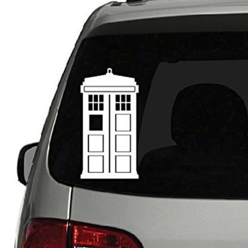 Doctor Who Tardis Vinyl Cut Decal With No Background | 5.5 Inch White ...