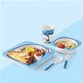 FACEGA 5Pcs Bamboo Kids Dinnerware Set,Divided Plate Food Plate ...