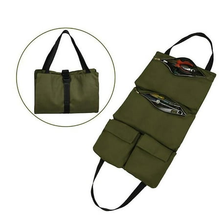 Car Back Canvas Tool Storage Bag Tool Roll Organizer Bag, Heavy Duty ...