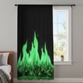 Abstract Green Flame Sheer Curtains 96 Inches Long for Living Room ...