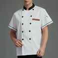 Chef Shirt and Apron Set, Unisex Chef Coat Jacket Short Sleeve Uniform ...