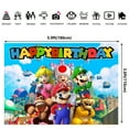 Anime Mario Happy Birthday Anime Cartoon Theme Backdrops Banner ...