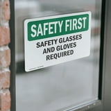 (2 Pack) Safety Glasses And Gloves Required OSHA Safety First Sign ...