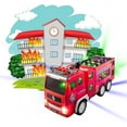 PEACNNG Electric Fire Truck Kids Toy - with Bright Flashing 4D Lights ...