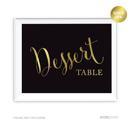Dessert Table Black and Metallic Gold Wedding Signs - Walmart.com