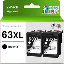 HP 63XL Black Ink Cartridges for Officejet, Envy, Deskjet Printers (2 ...