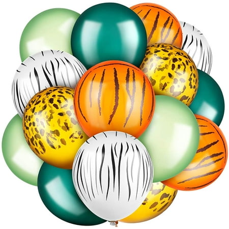 Merek 24 Pieces Jungle Theme Party Balloons 12 Inch Jungle Safari ...