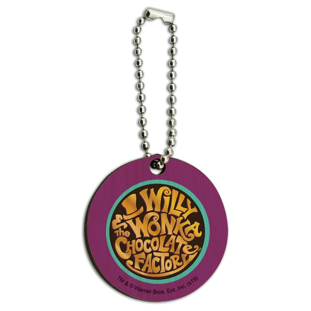Willy Wonka and the Chocolate Factory Logo Wood Wooden Round Keychain ...
