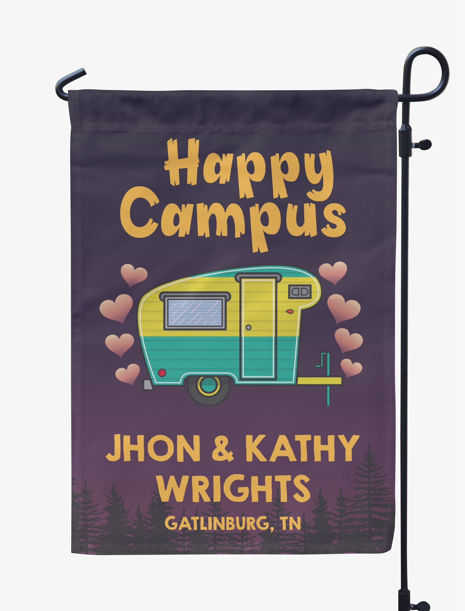 Printtoo Eggplant Purple Happy Campus Retro Camp Trailer Personalized ...