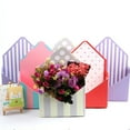 UDIYO Romantic Envelope Stripe Flower Bouquet Paper Packing Box Holder ...