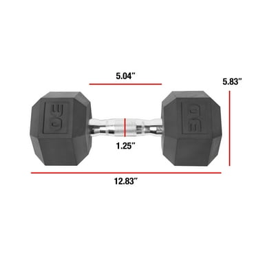 Weider, 30lb Rubber Hex Dumbbell, Single - Walmart.com
