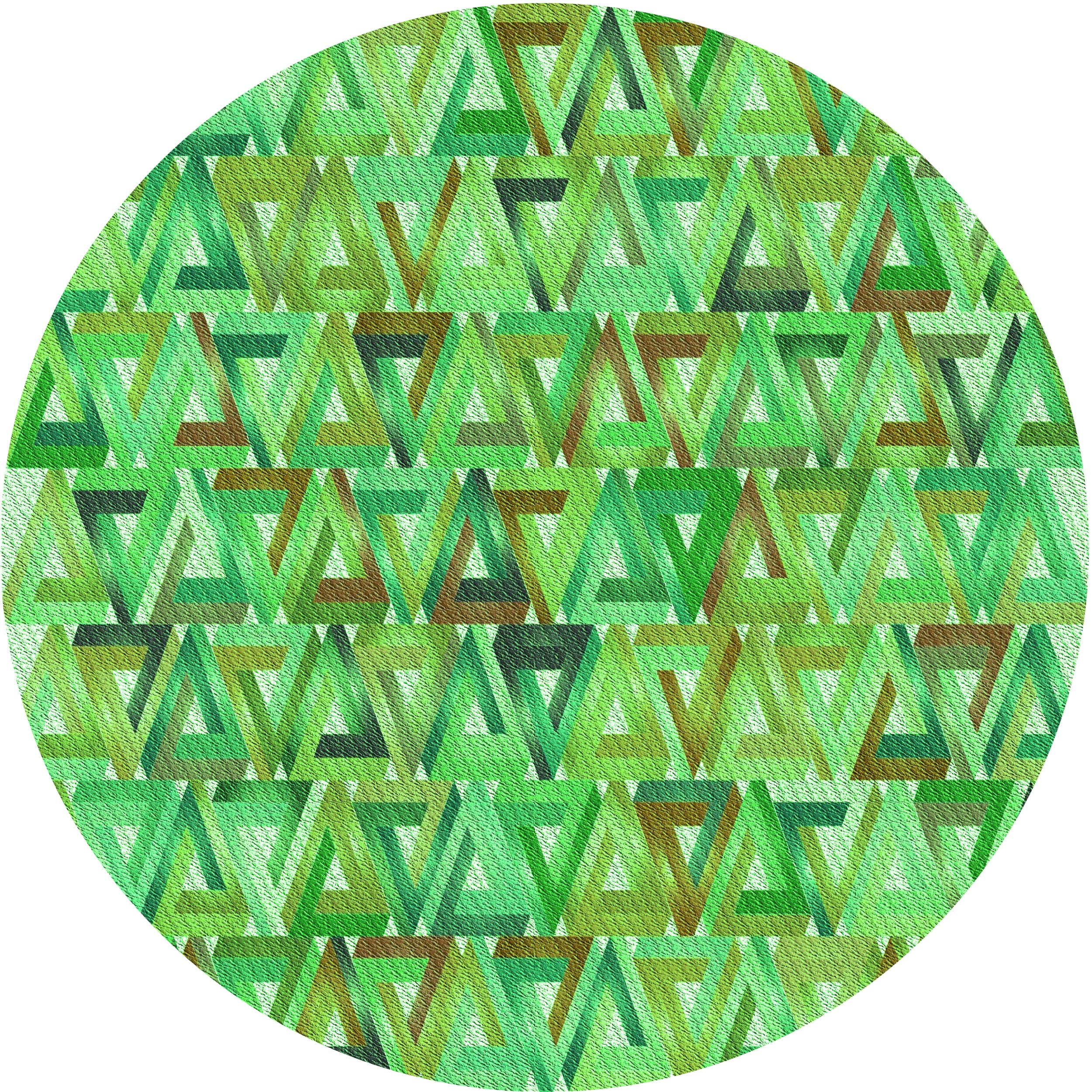 Ahgly Company Indoor Round Patterned Emerald Green Area Rugs, 8' Round ...