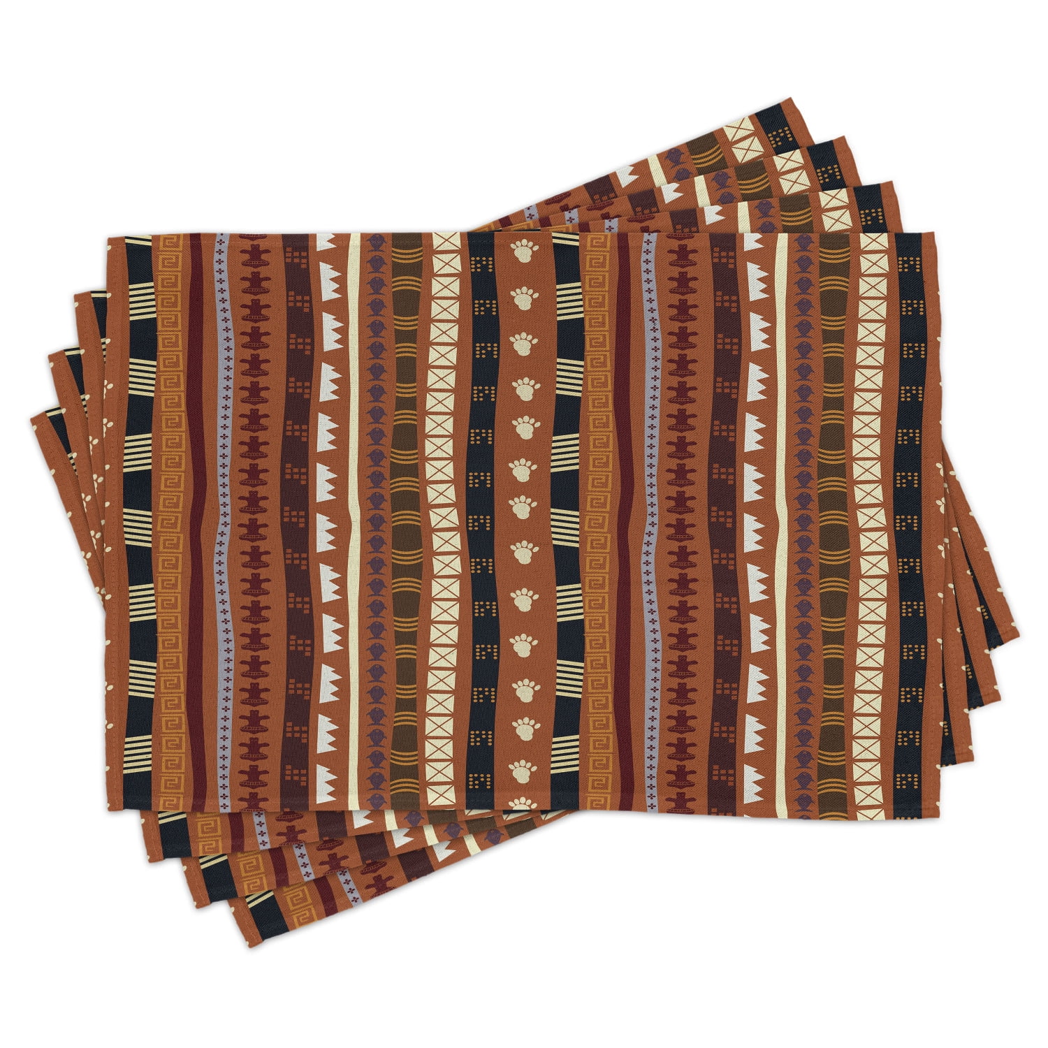 Ambesonne Tribal Place Mats Set of 4, Abstract Details Stripes ...