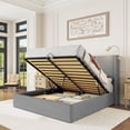 Homfa Full Size Lift Up Storage Bed, Modern Adjustable Headboard with ...