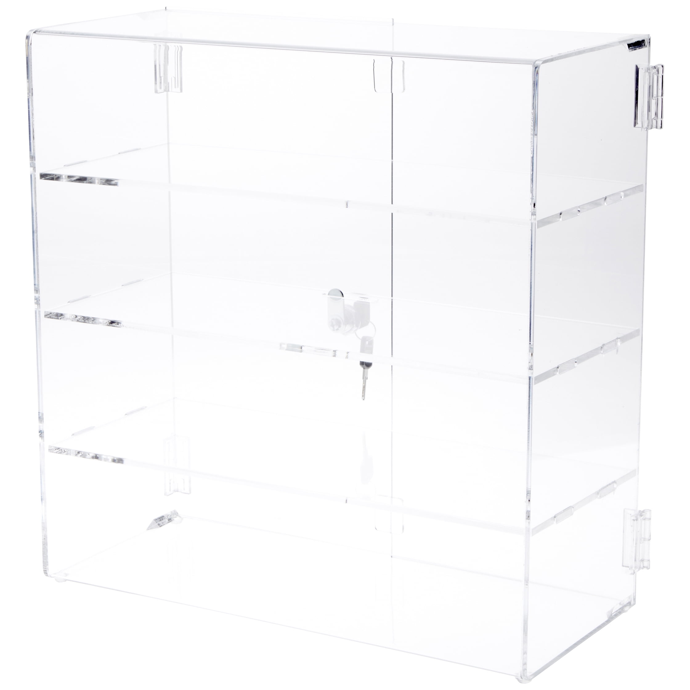 Plymor Clear Acrylic Rectangular Locking Display Case, 3 Shelves, 16.5 ...