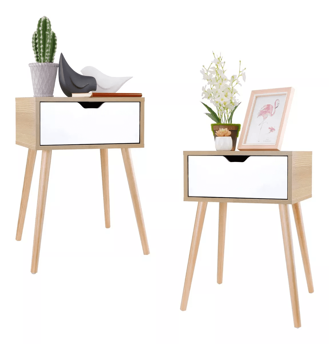 Par De Buros 2 Buro Blanco Moderno Minimalista Mesa Lateral | Walmart ...