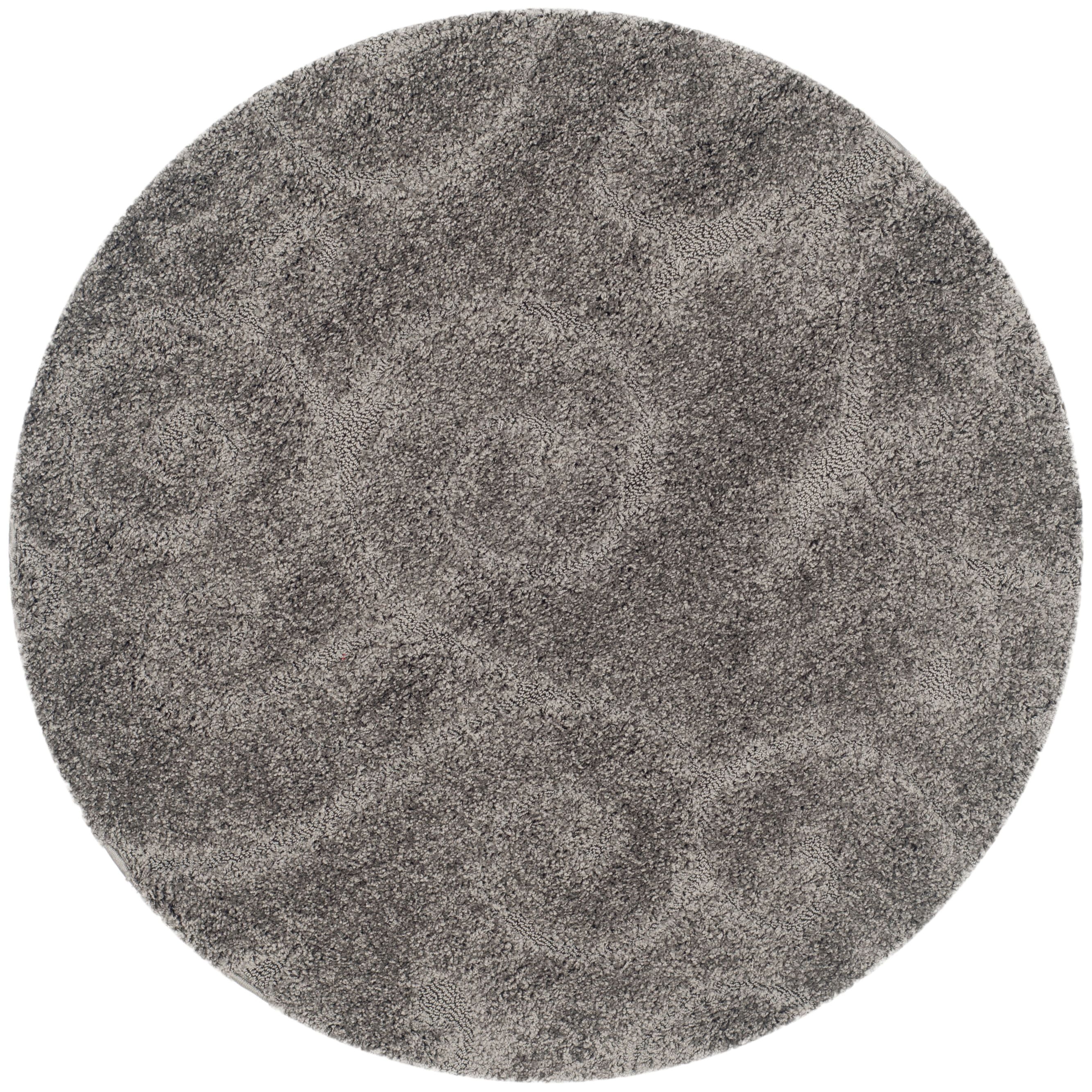 SAFAVIEH Florida Doug Floral Vines Shag Area Rug, Grey, 4' x 4' Round ...