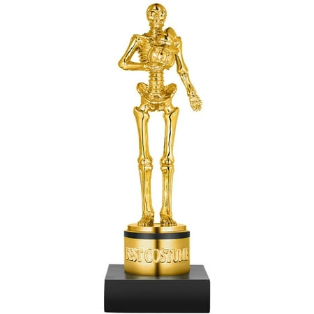 CPDD 1PC Halloween Best Costume Skeleton Trophy Golden Skeleton Pumpkin ...