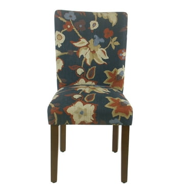 HomePop Elegant Blue and Brown Damask Parson Chair(Set of 2) - Walmart.com