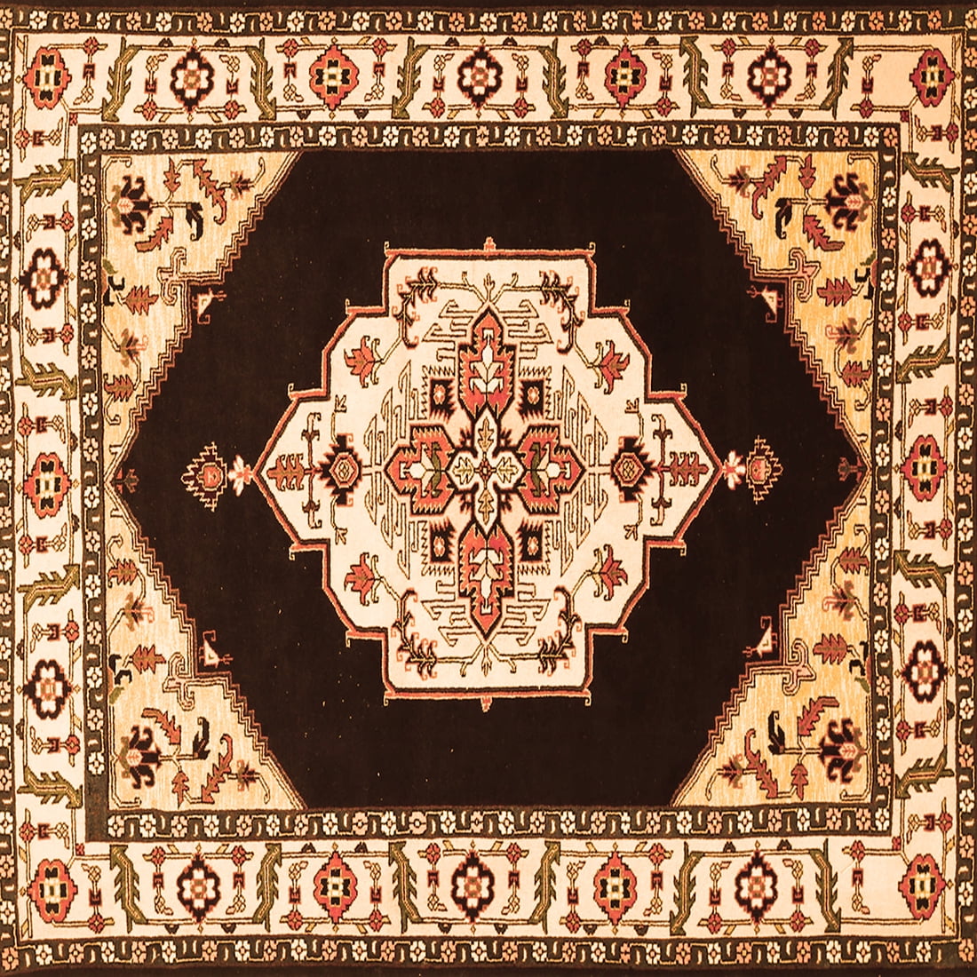 Ahgly Company Indoor Square Medallion Orange Traditional Area Rugs, 7 ...
