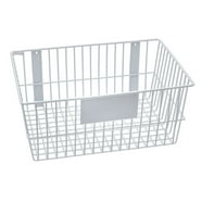 Rack'Em Mount Anywhere White Wire Basket 24"x6"x6" with Label Plate for ...