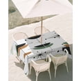 60x120 Inch Outdoor Tablecloth with Umbrella Hole Zipper Rectangle Navy ...