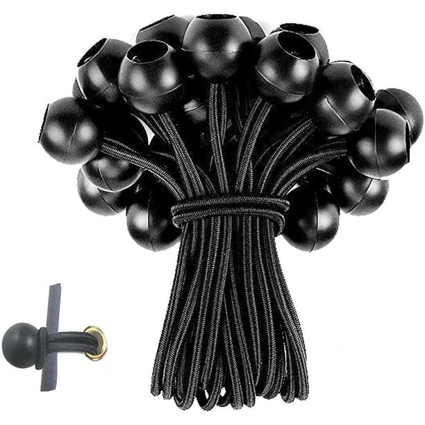 Strong Ball Bungee, 6-Inch, Black, 10-Piece, Bungee Loops Small Bungee ...