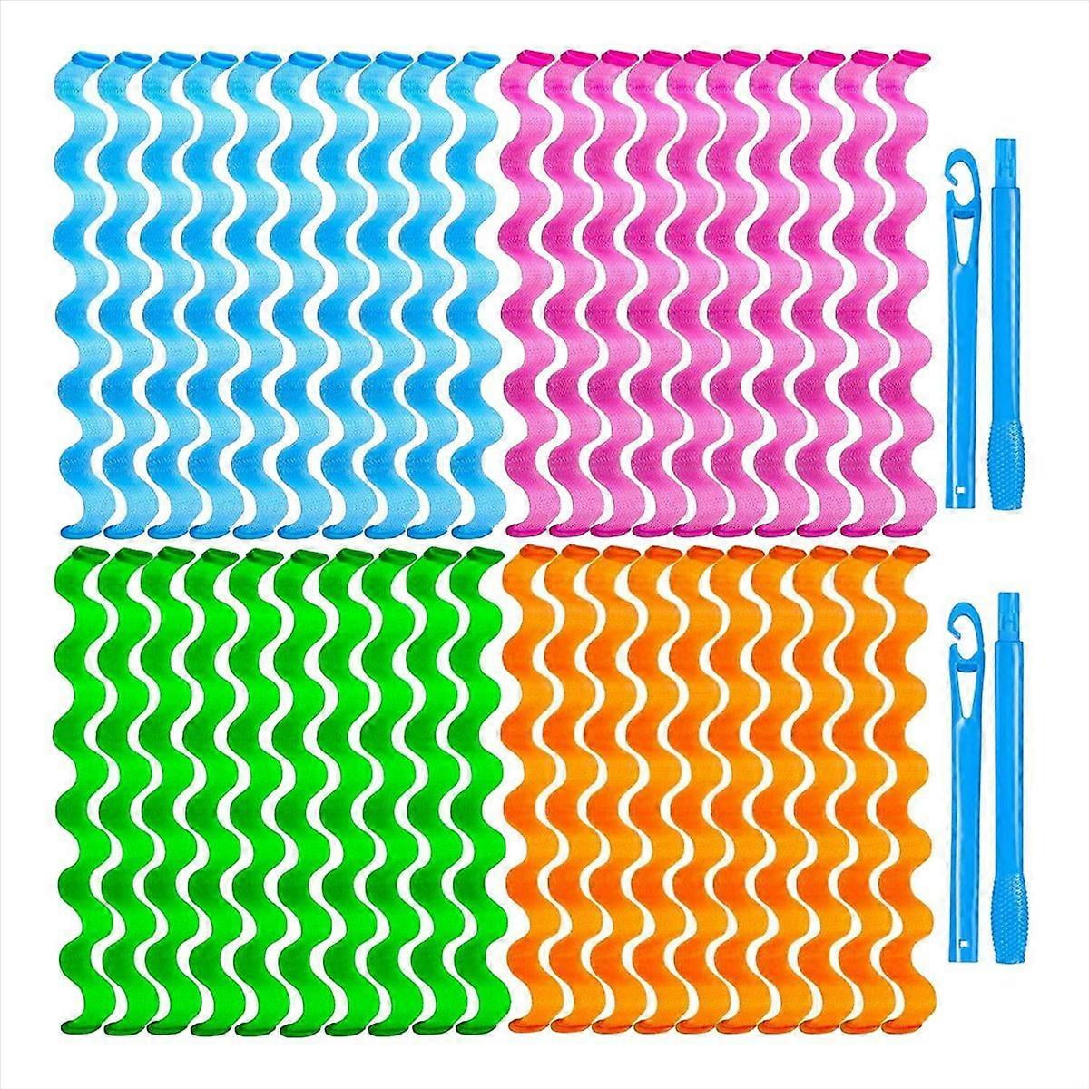 40 Pieces Heatless Waves Hair Curler,No Heat Damage Wavy Hair Curlers ...