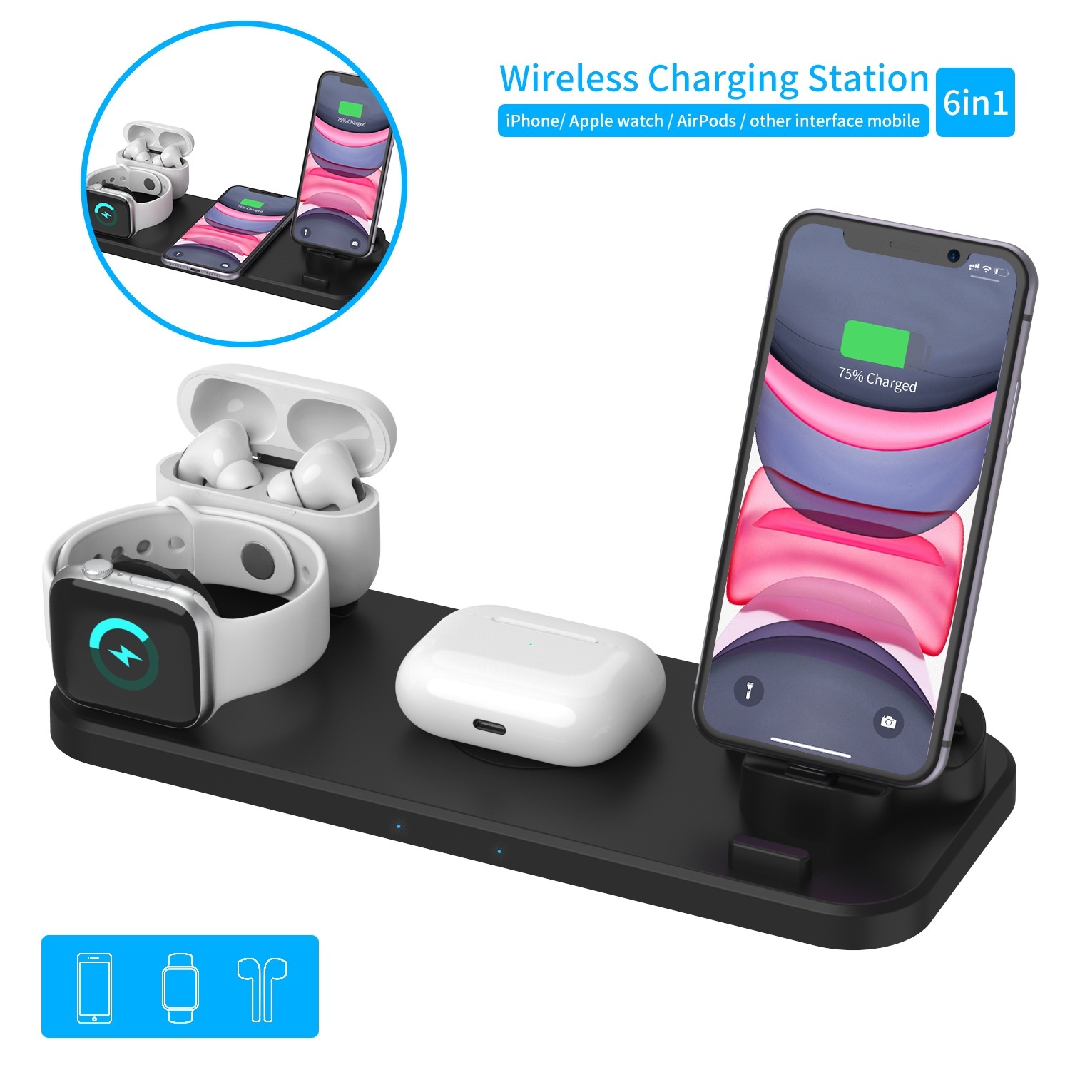 Wireless Charger, Multifunctional Desktop Fast Wireless Charger for ...