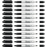 Sharpie Twin Tip Permanent Markers, Fine and Ultra Fine, Black, 12 Pack ...