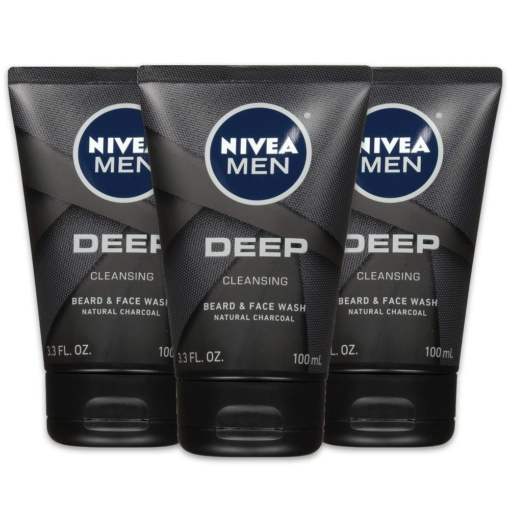 Nivea Men Deep Cleansing Beard And Face Wash With Natural Charcoal To
