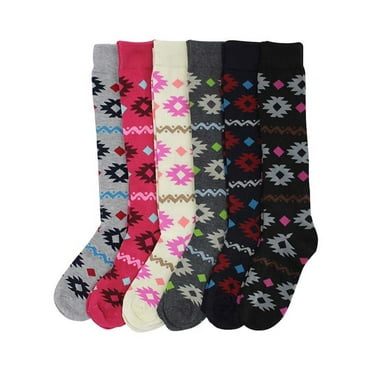 Fun Striped Multicolor Assorted 6-Pack Knee High Socks - Walmart.com