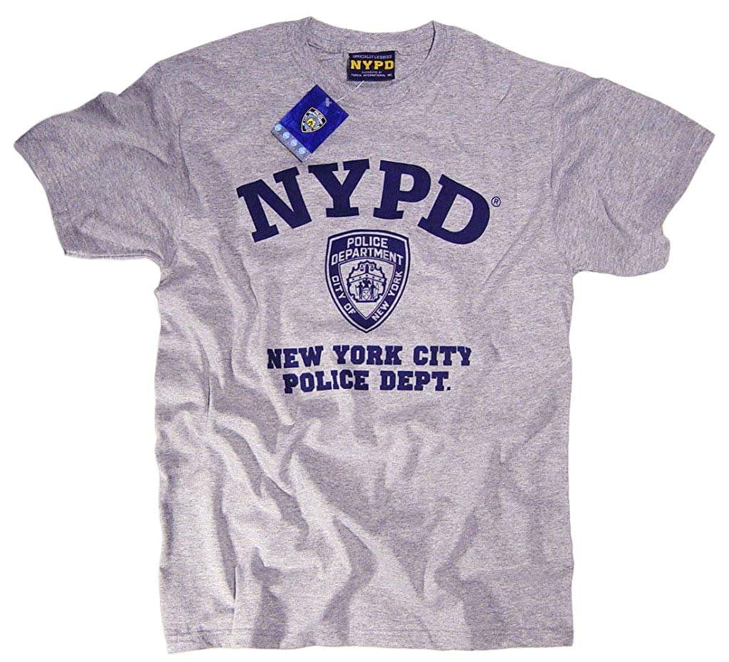 NYPD Men Short Sleeve Tee Heather Gray/Blue, Medium - Walmart.com