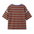 APEXFWDT Striped T Shirts Women Color Block Short Sleeve Tees Summer ...