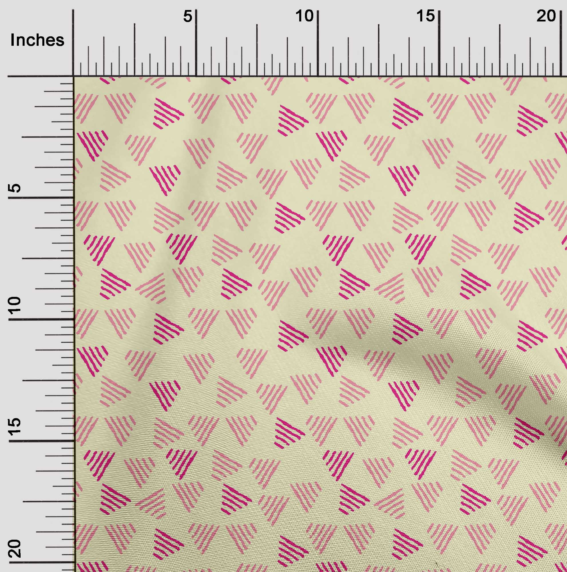 oneOone Silk Tabby Fabric Triangle Block Print Fabric By The Yard 42 ...