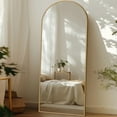 Antok, Full Length Floor Mirror, 58"x18.1", Arched Gold Stand - Walmart.com