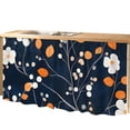 Orange Flower Cabinet Curtains for Shelves, White Spring Pastoral ...