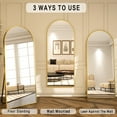 "GLSLAND Arched Full Length Gold Mirror with Stand, Framed in Modern ...