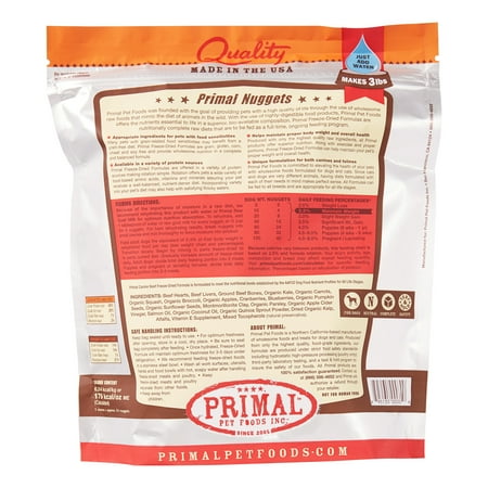 Primal Pet Foods Nuggets Grain-Free Beef Formula Freeze Dried Dog Food ...