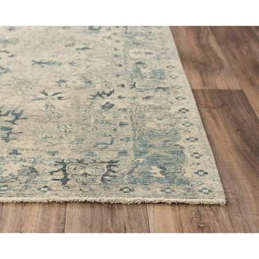 Alora Decor Intrepid 5' x 8' Abstract Blue/Gray/Ivory Hybrid Area Rug ...