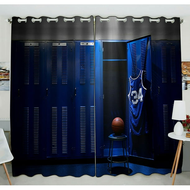 ABPHQTO Basketball Locker Room Spotlight Ball Locker Grommet Blackout ...
