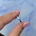 7x5 mm Blue Topaz Ring / 925 Silver Minimalist Ring / Rhodium vermeil ...