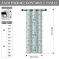 Cat and Rainbow Blue Pattern Blackout Curtains,Triple Weaved Fabric ...